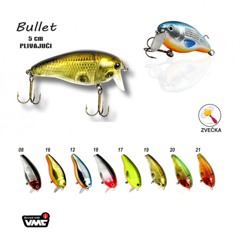 varalica, vobler, Blinco ,Bullet, 5cm ,Plivajuci